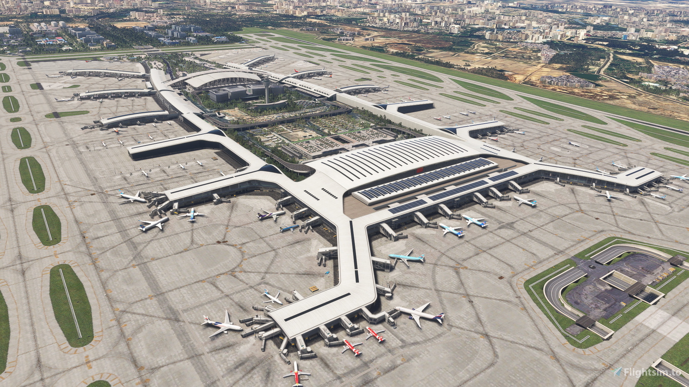 ZGGG Guangzhou Baiyun - FSLTL Static Aircraft (WF Scenery) 对于 Microsoft ...