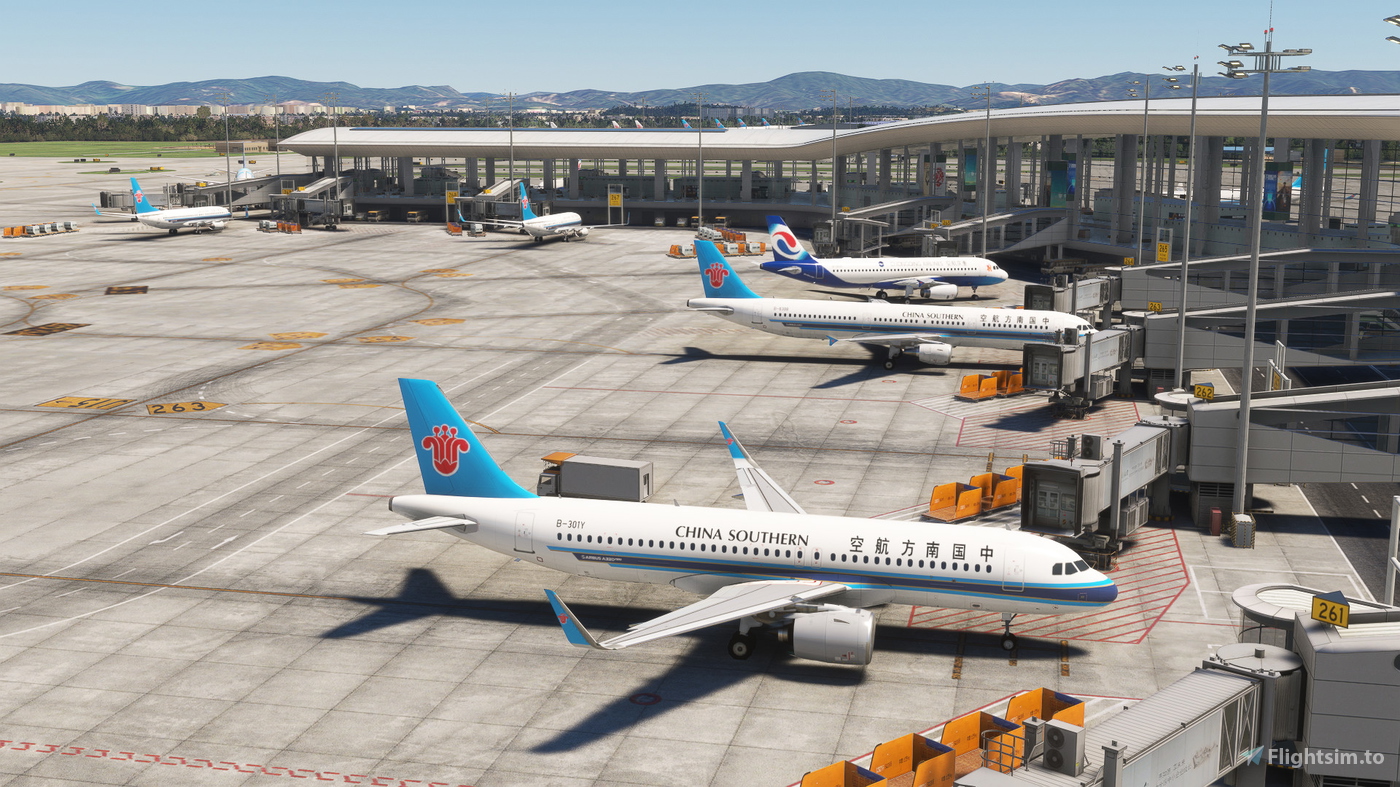 ZGGG Guangzhou Baiyun - FSLTL Static Aircraft (WF Scenery) for ...