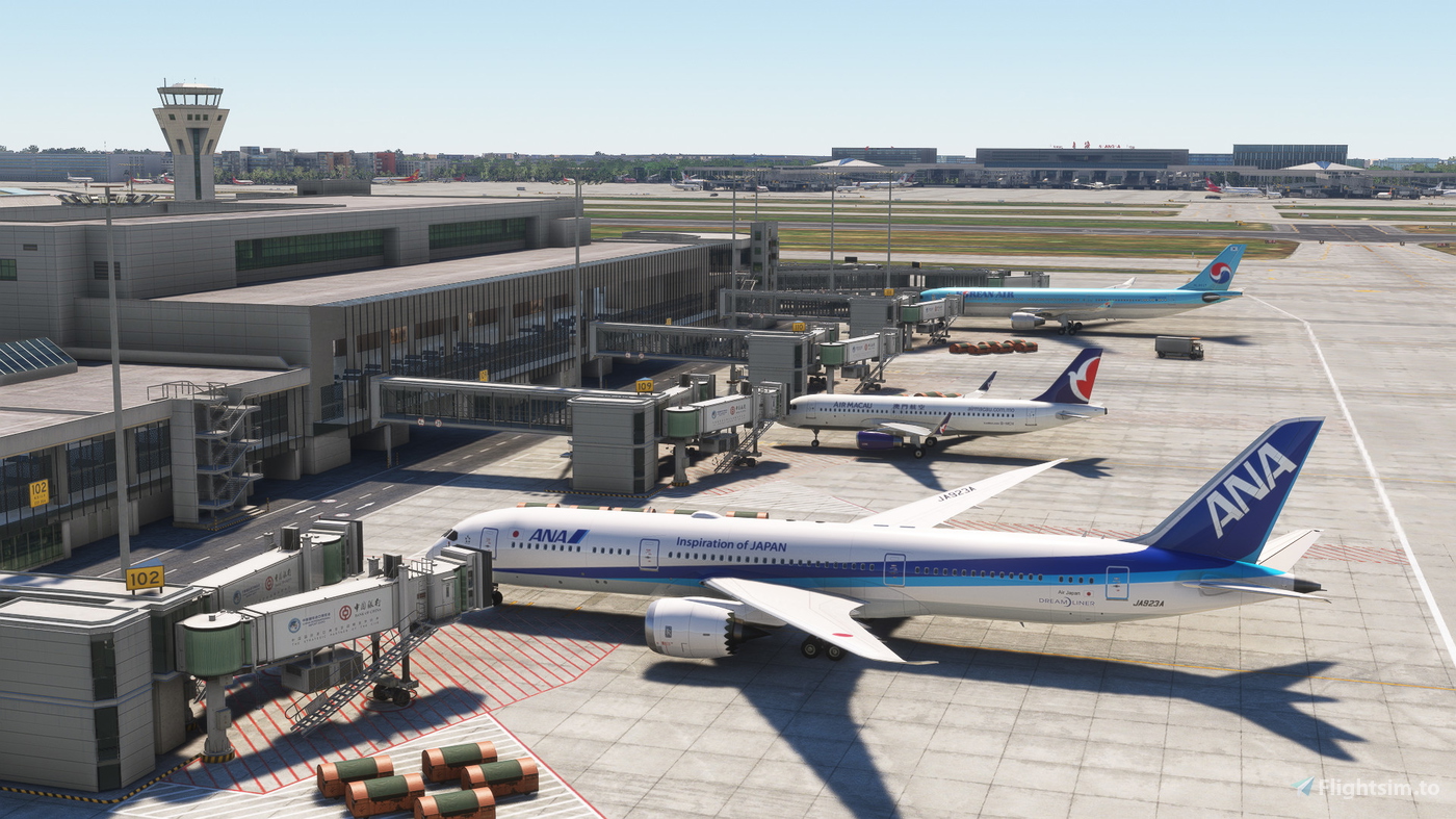 ZSSS Shanghai Hongqiao - FSLTL Static Aircraft (WF Scenery) for ...