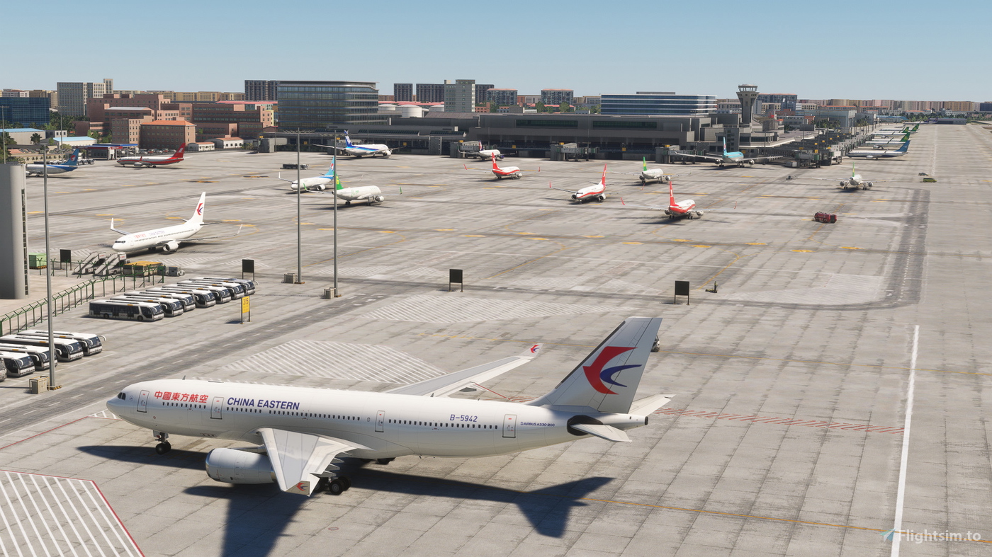 ZSSS Shanghai Hongqiao - FSLTL Static Aircraft (WF Scenery) for ...