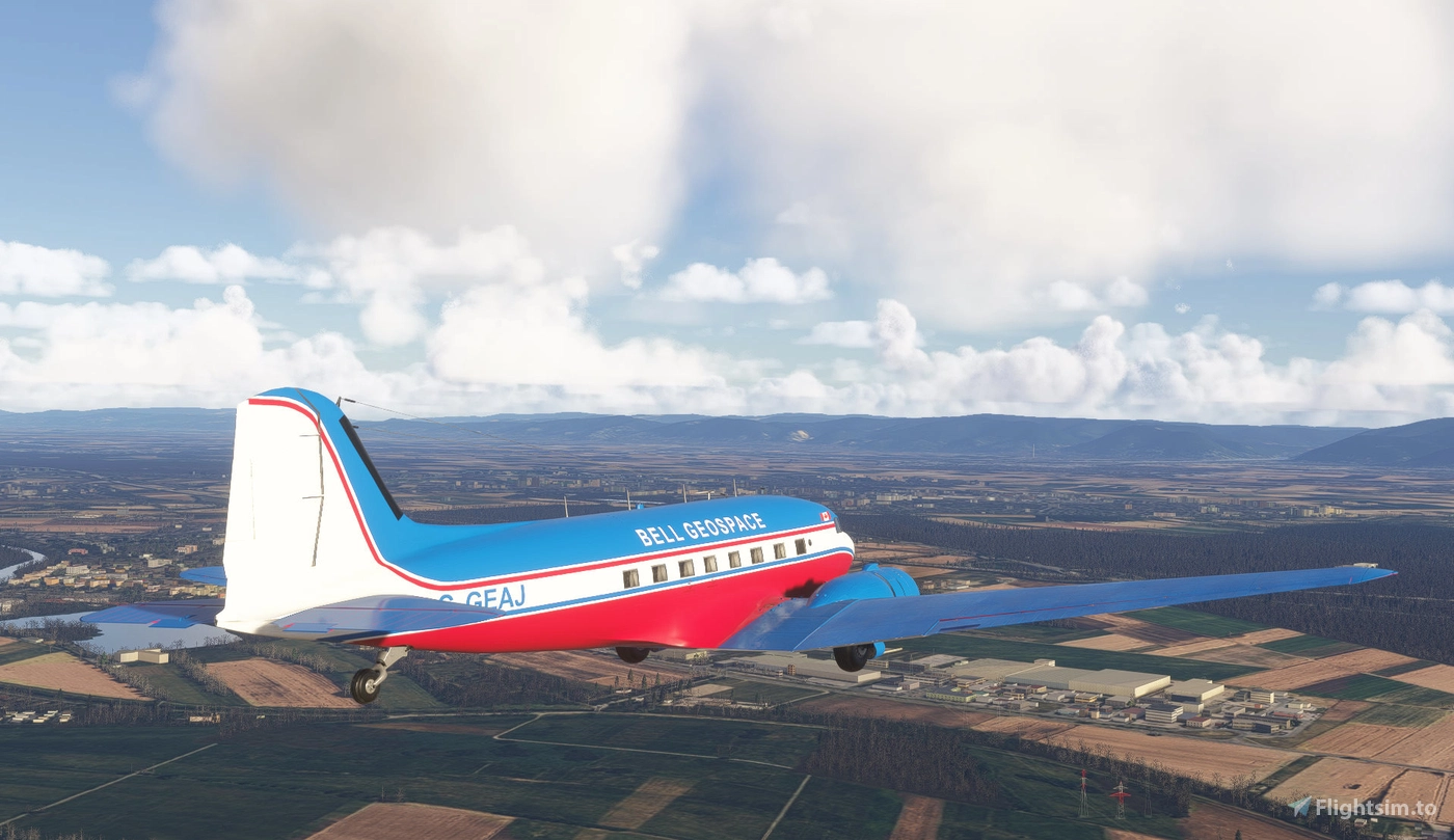 Douglas DC-3 Bell Geospace C-GEAJ pour Microsoft Flight Simulator | MSFS
