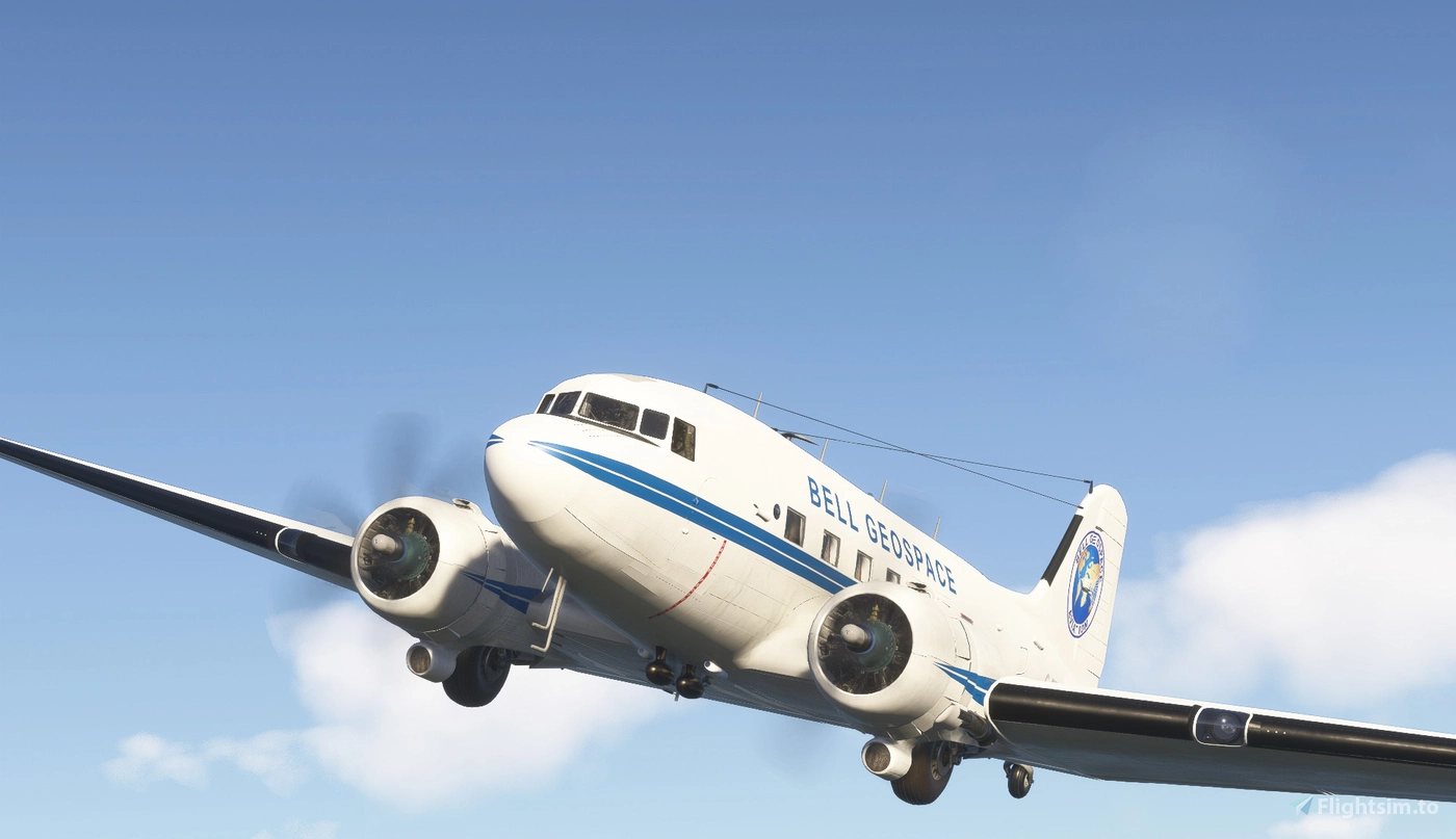 Douglas DC-3 Bell Geospace C-FTGX + C-FTGI 对于 Microsoft Flight ...