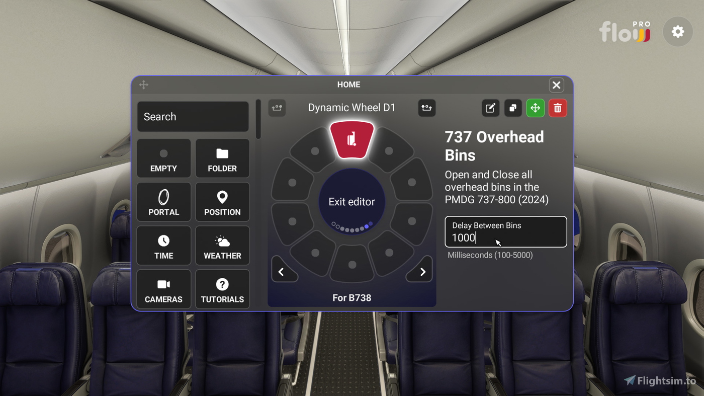 737 Overhead Bins Widget pour Microsoft Flight Simulator | MSFS