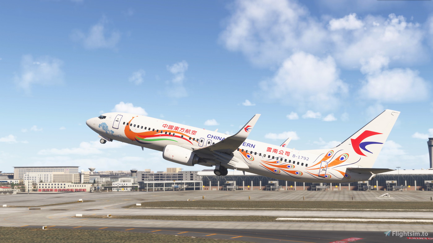 PMDG 738 China Eastern peacock B-1792 for Microsoft Flight Simulator | MSFS