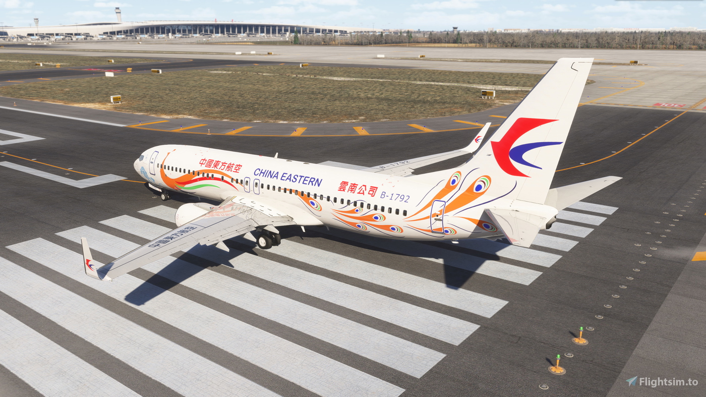 PMDG 738 China Eastern peacock B-1792 for Microsoft Flight Simulator | MSFS