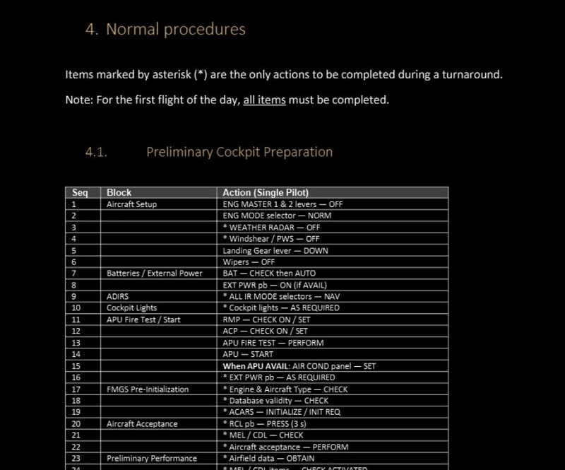 A320 series - Standard Operating Procedures for single pilot operations ...