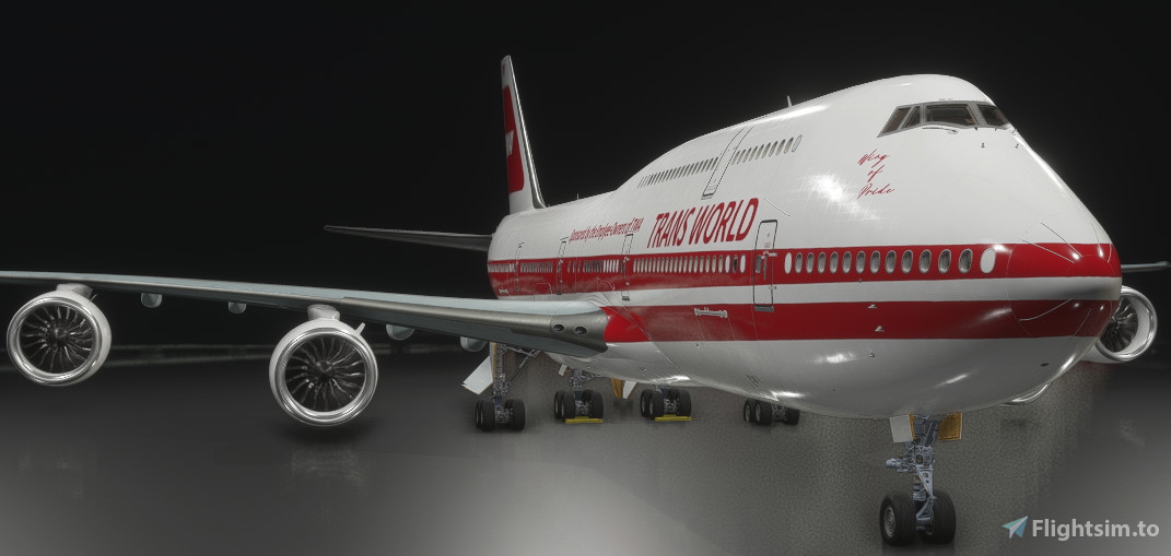 Asobo 747-8i TWA (White Livery) для Microsoft Flight Simulator | MSFS