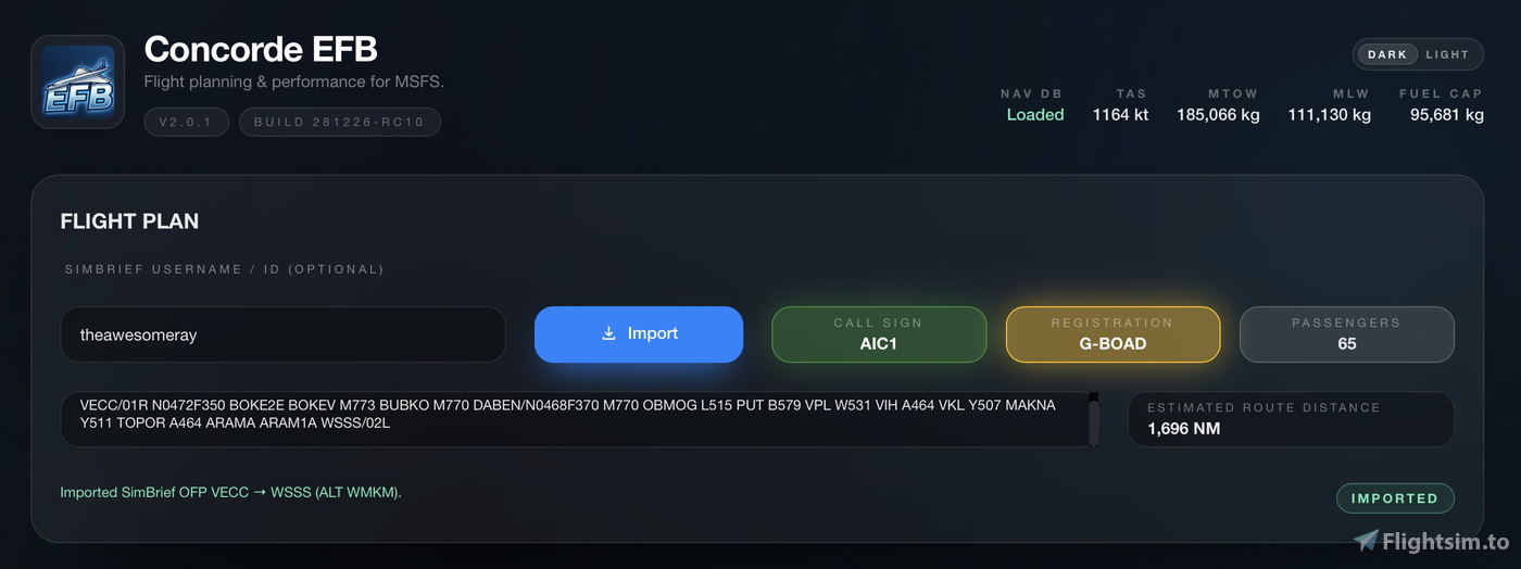 Concorde EFB v2.0.1 for Microsoft Flight Simulator | MSFS