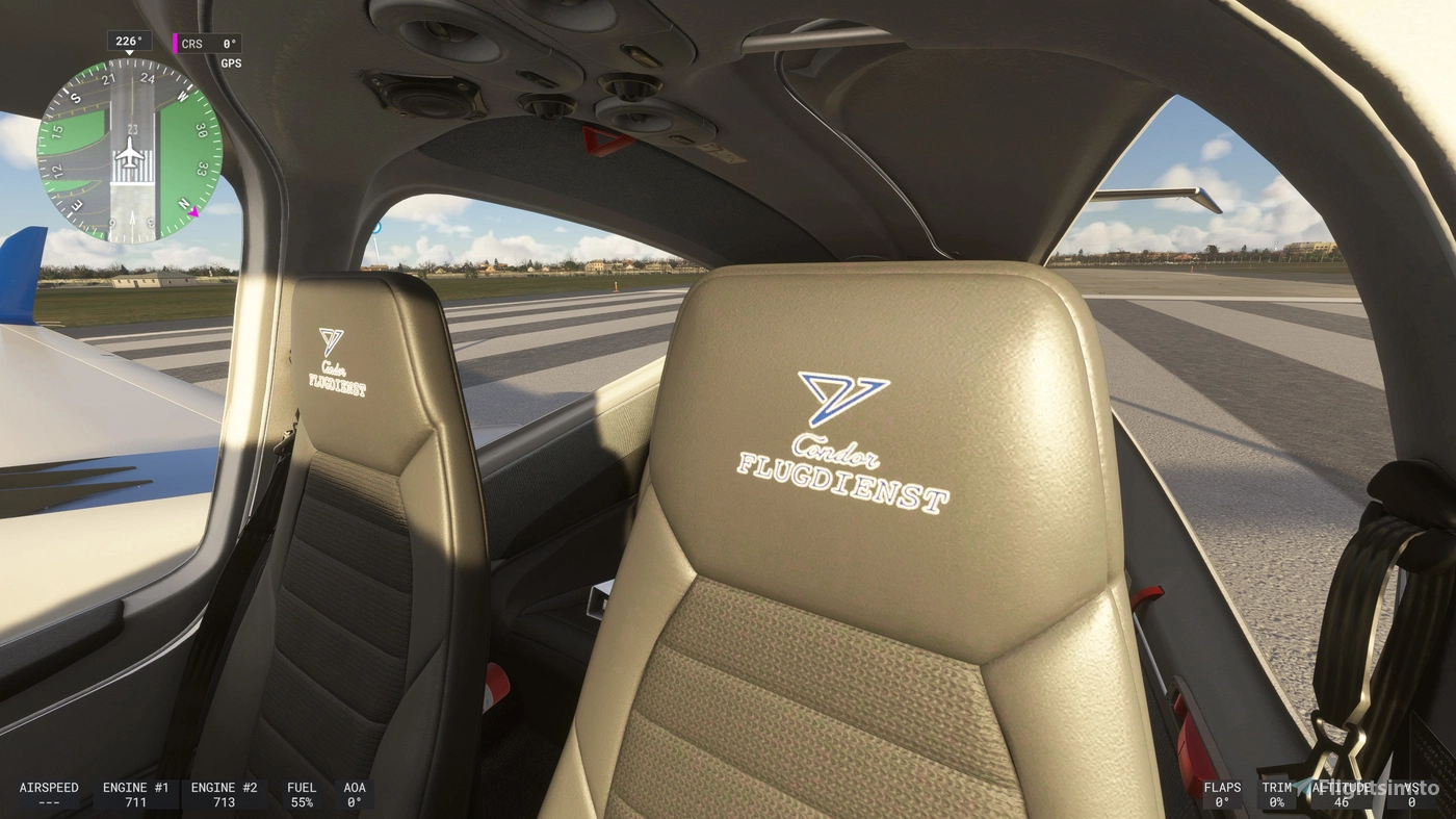 Cows DA42 - Condor 60s Retro Livery with Dynamic Registry 对于 Microsoft ...