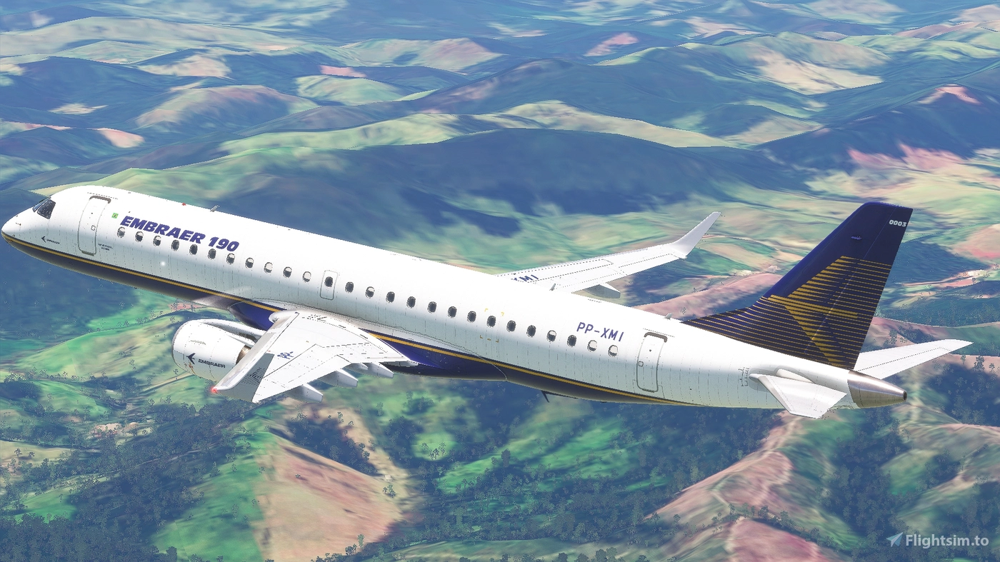 Embraer "House Colors" PP-XMI Embraer 190 |w/Cabin 对于 Microsoft Flight ...