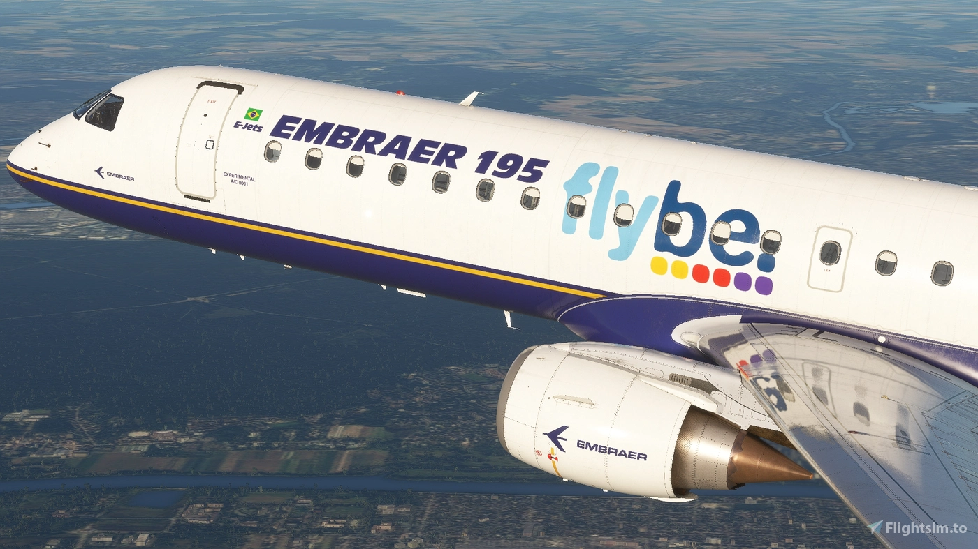Embraer "House Colors"/Flybe PP-XMJ Embraer 195 |w/Cabin 对于 Microsoft ...