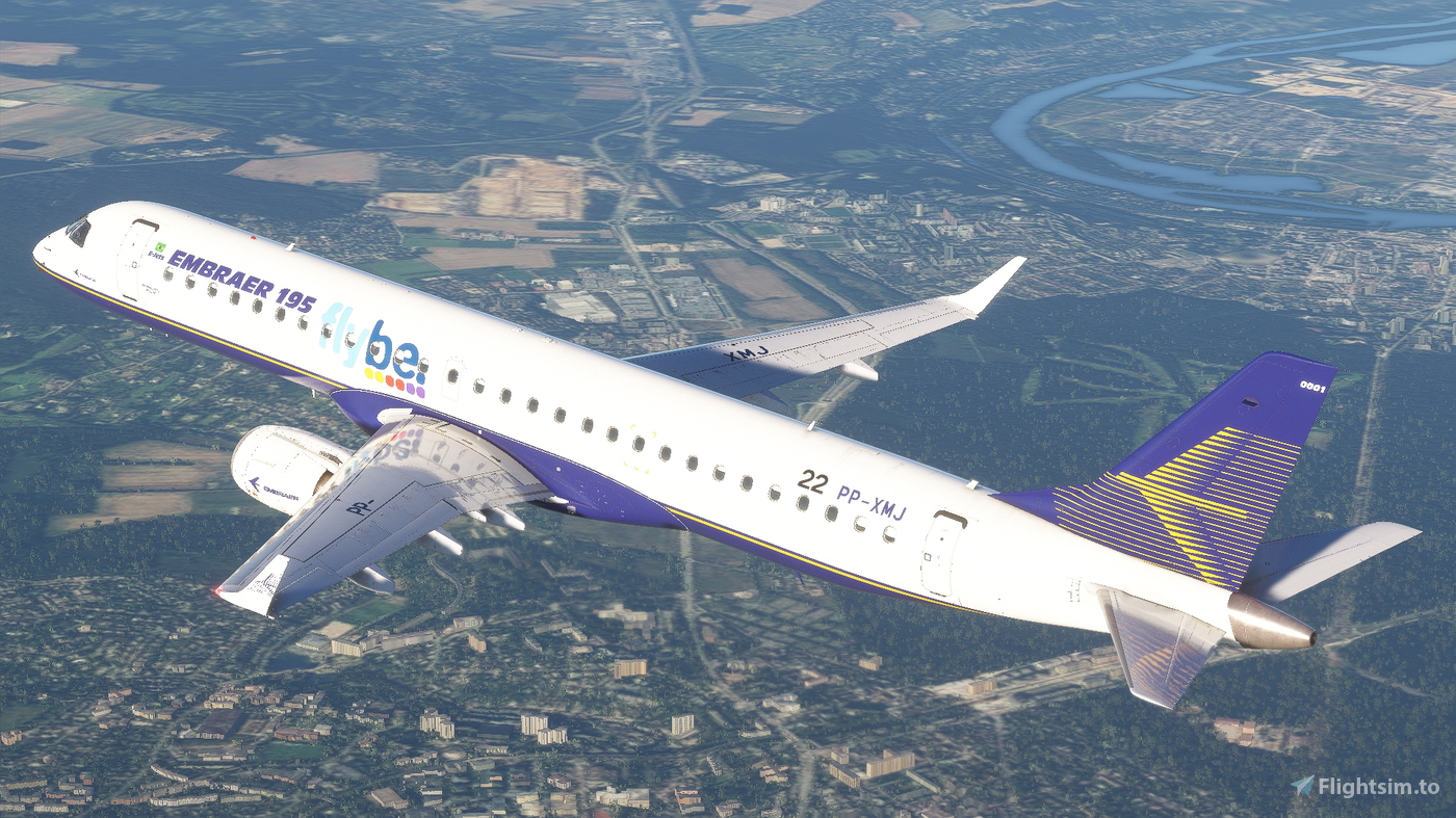 Embraer "House Colors"/Flybe PP-XMJ Embraer 195 |w/Cabin for Microsoft ...