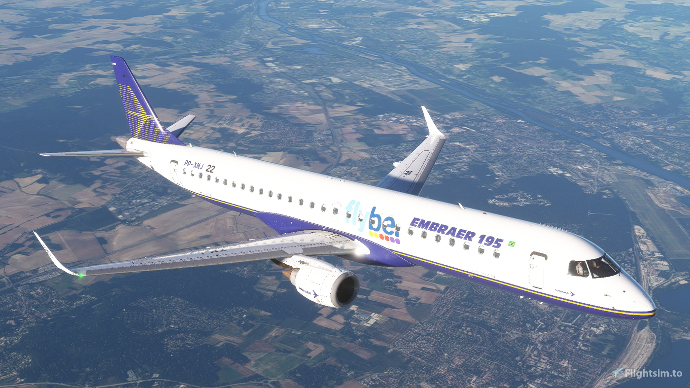 Embraer "House Colors"/Flybe PP-XMJ Embraer 195 |w/Cabin for Microsoft ...