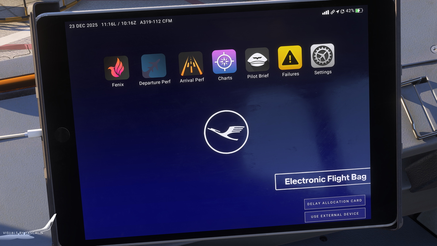 Fenix A32X - Lufthansa EFB Wallpaper для Microsoft Flight Simulator | MSFS