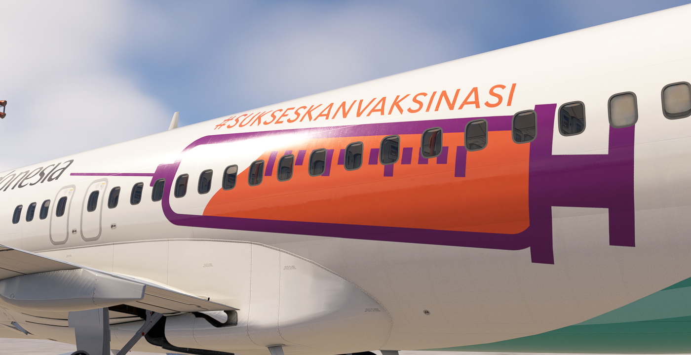 Garuda Indonesia (Biofarma - #SukseskanVaksinasi c/s) / PK-GFT para ...