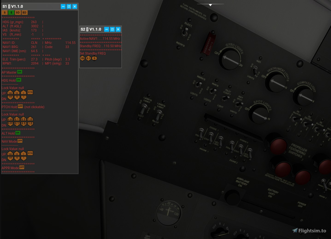Mouse Interaction | External AP | FlightReplicas "DC-4_Skymaster FSX ...