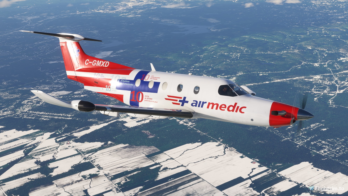SWS Pilatus PC-12 Airmedic C-GMXD 对于 Microsoft Flight Simulator | MSFS