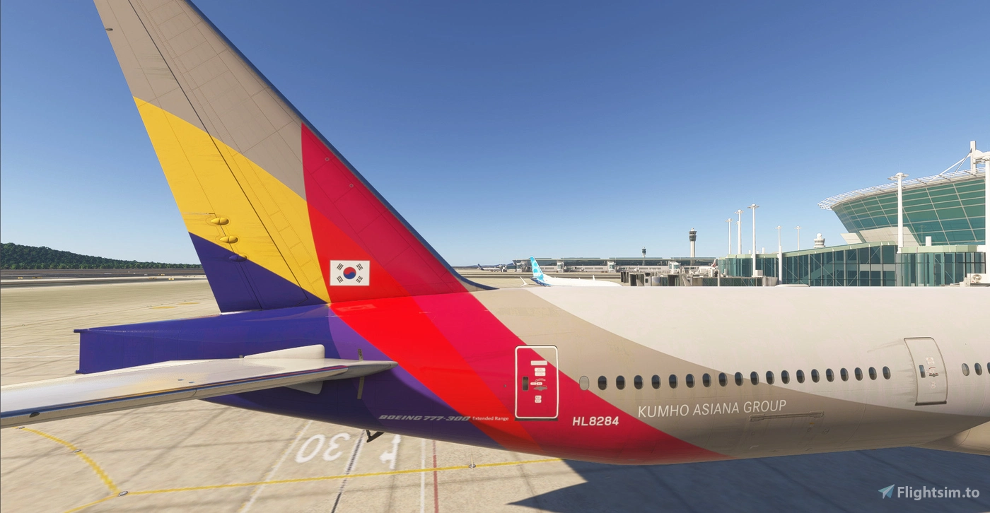 PMDG 777-300ER Asiana airlines (HL8284) w/cabin (4K) for Microsoft ...
