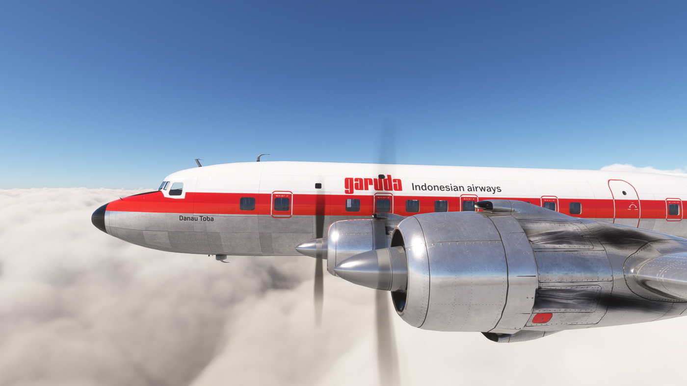 PMDG DC-6 Garuda Indonesia (PK-GLC) dla Microsoft Flight Simulator | MSFS