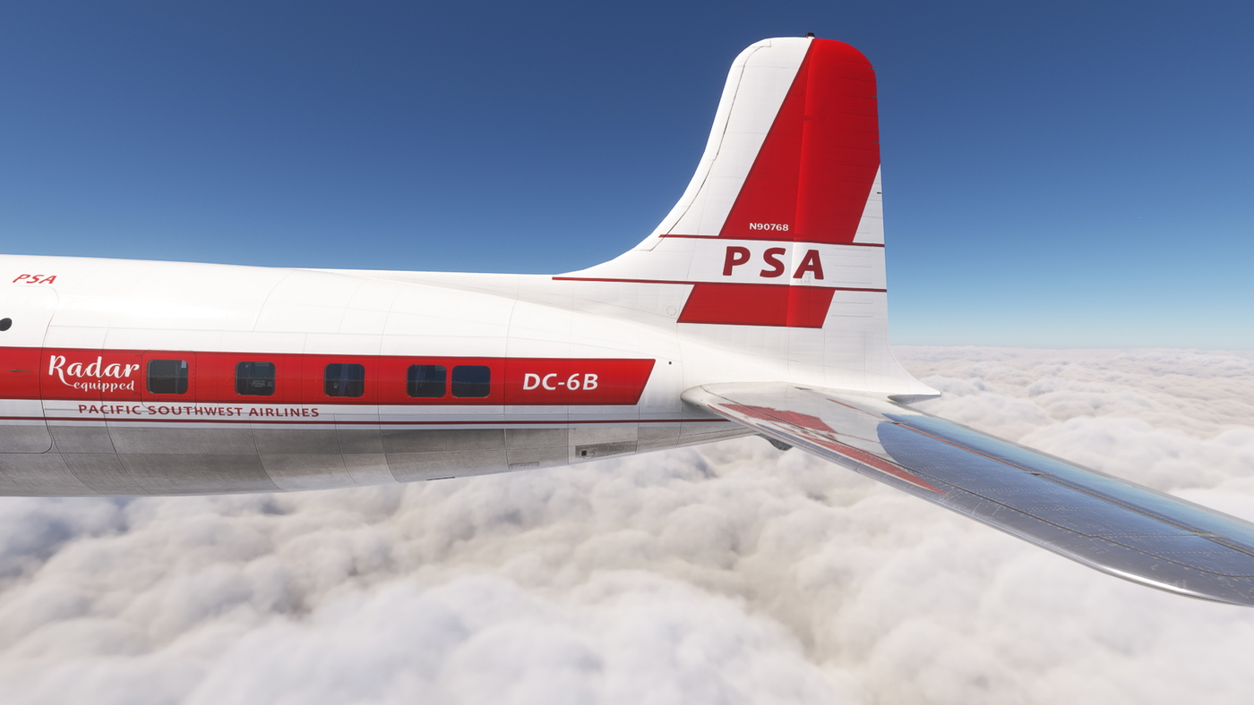 PMDG DC-6 PSA - Pacific Southwest Airlines (N90768) 对于 Microsoft Flight ...