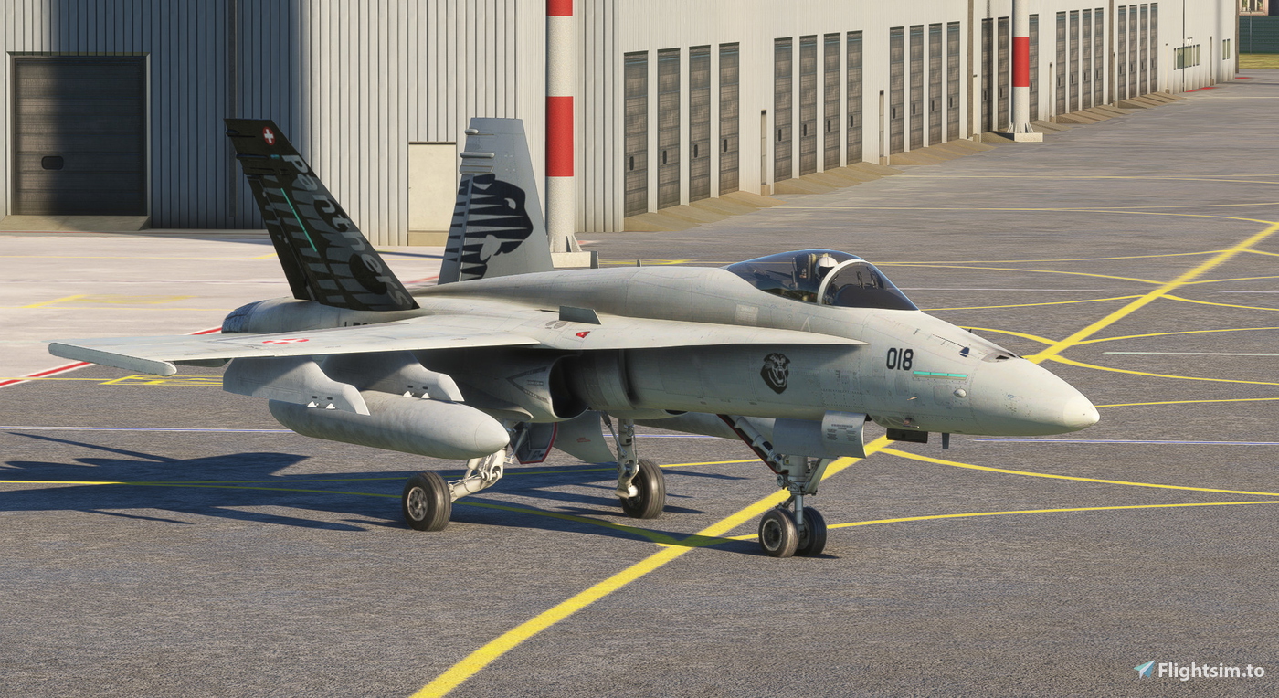 Swiss f-18c J-5018 Panther Tail pour Microsoft Flight Simulator | MSFS