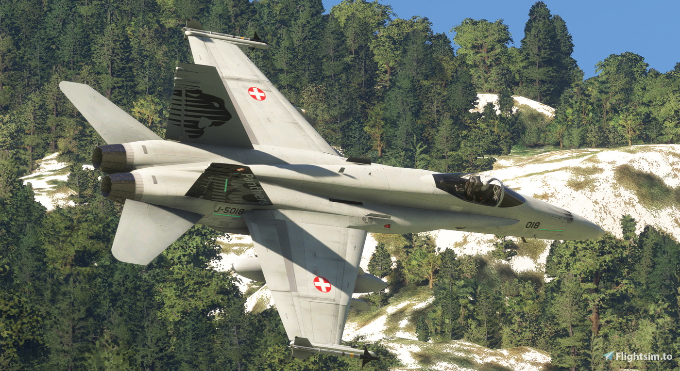 Swiss f-18c J-5018 Panther Tail pour Microsoft Flight Simulator | MSFS