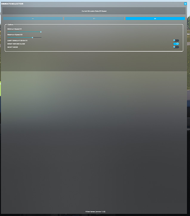 SIM RATE SELECTOR for Microsoft Flight Simulator | MSFS