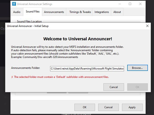 Universal Announcer für Microsoft Flight Simulator | MSFS