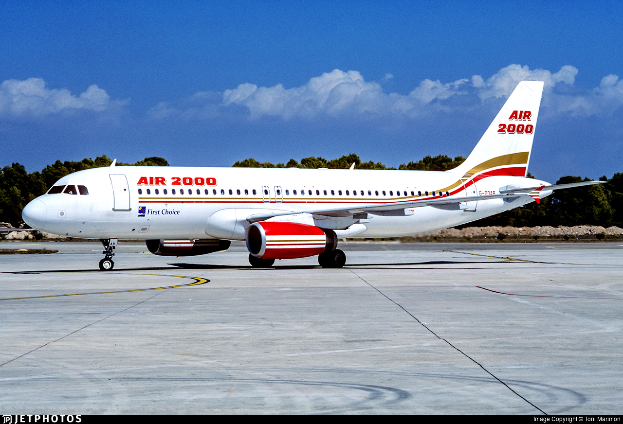 Liveries Demandes - Air 2000 A320 (G-OOAB) Older Livery (1987 Livery ...