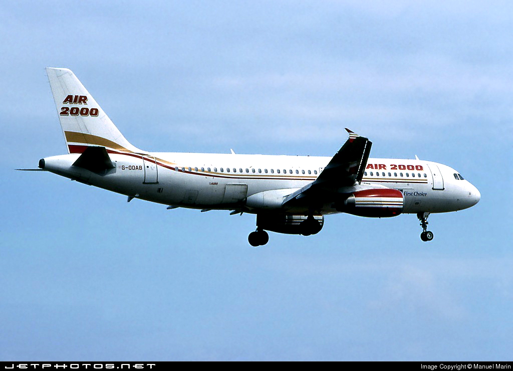 Liveries Demandes - Air 2000 A320 (G-OOAB) Older Livery (1987 Livery ...